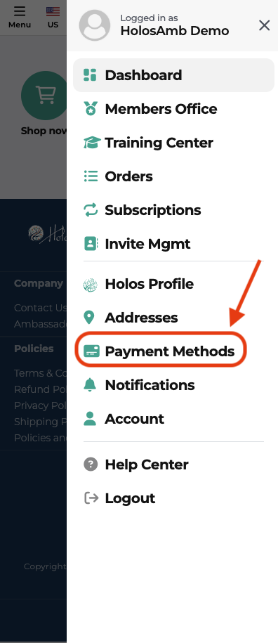 How To Update Payment Methods (Billing) – Holos Health Help Center